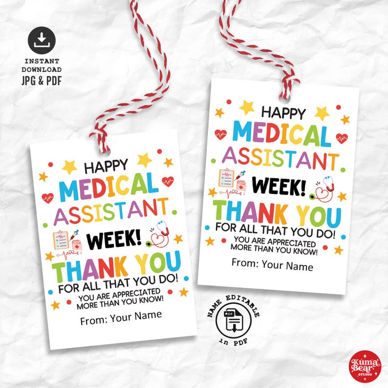 MA Week Gift Tags – Printable Medical Assistants Recognition Week Gifts ...