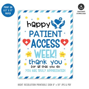 Patient Access Week Sign Printable, Patient Access Week Poster ...
