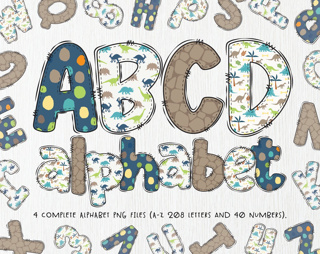 Dinosaur Alphabet Letters Bundle, Dinosaur Alphabet PNG Files, Dinosaur ...