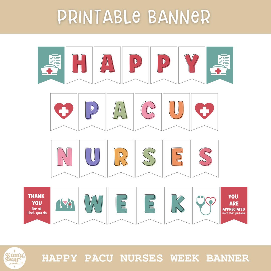 PACU Nurses Week Printable Banner, Perianesthesia Nurses Week Sign ...
