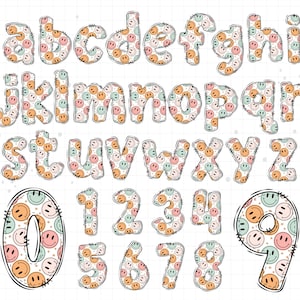 Smiley Face PNG, Groovy Smiley Alphabet, Retro Pink Smiley Face ...