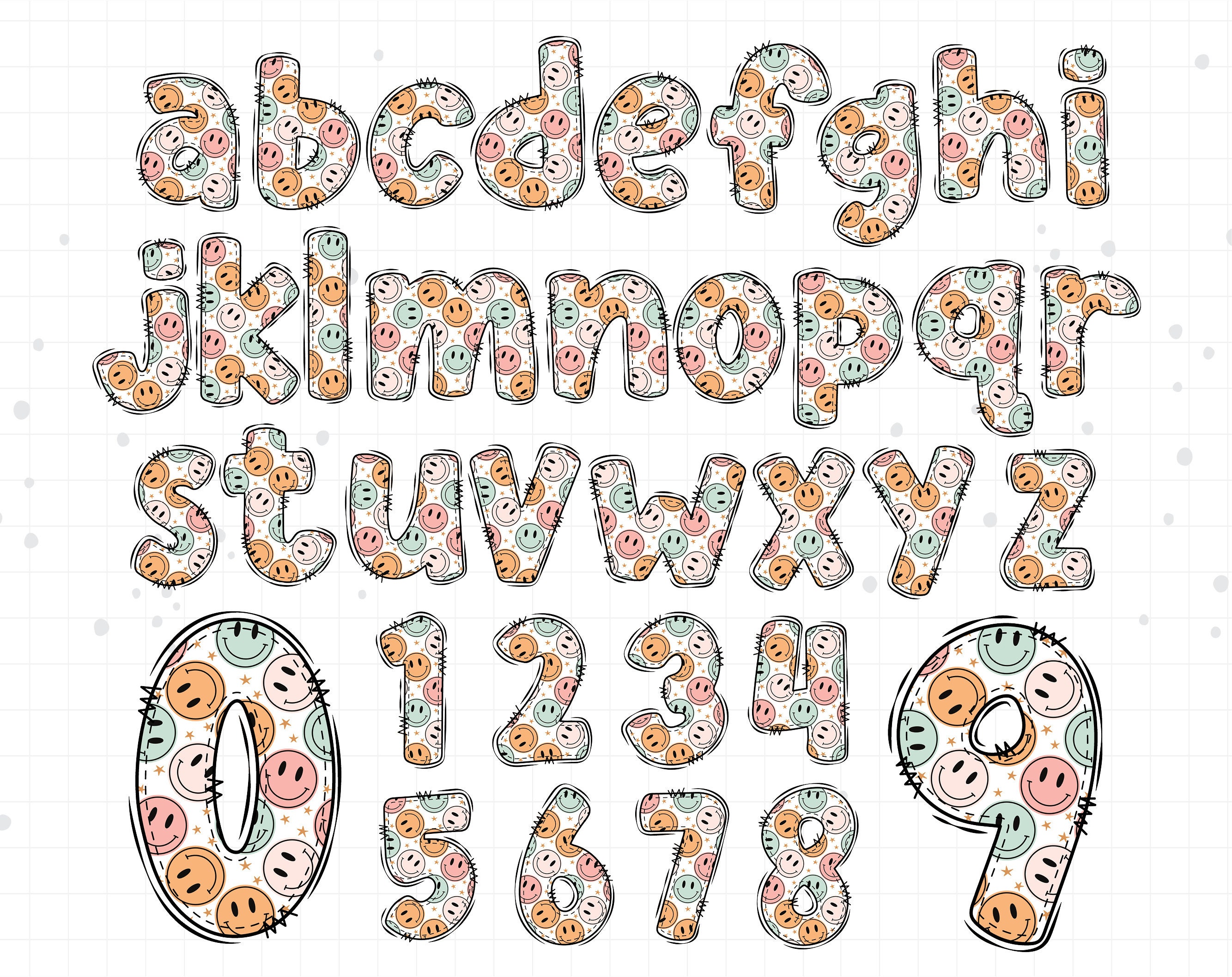 Smiley Face PNG, Groovy Smiley Alphabet, Retro Pink Smiley Face ...