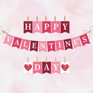 Printable Valentine's Day Decor, Valentines Day Banner Printable ...