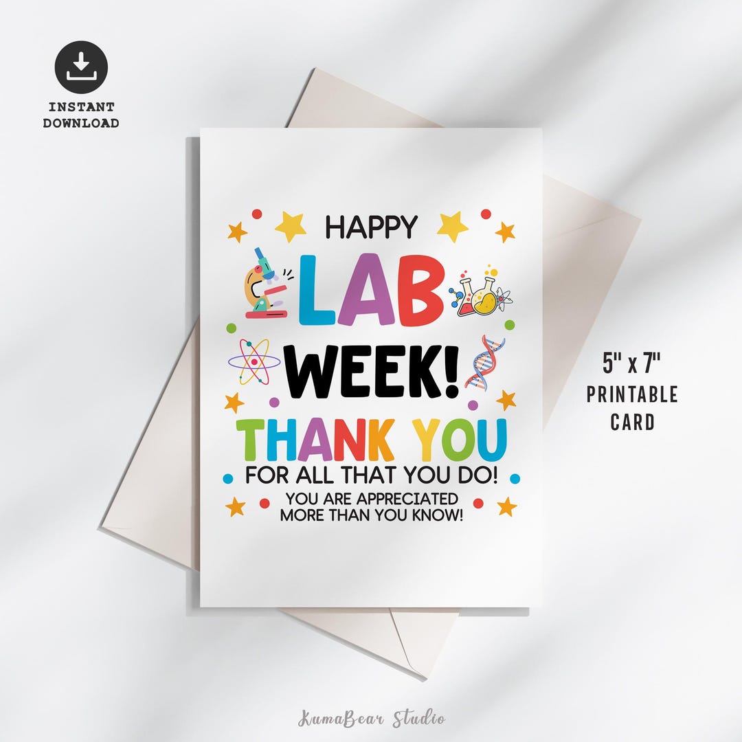 Lab Week Card Printable, Medical Laboratory Professionals Week ...