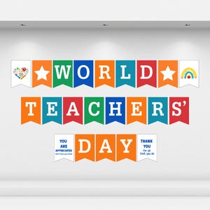 World Teachers Day Banner Printable Sign Teacher's Day Appreciation ...