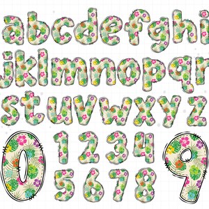 Tropical PNG, Aloha Tropical Doodle Alphabet, Tropical Letters PNG ...