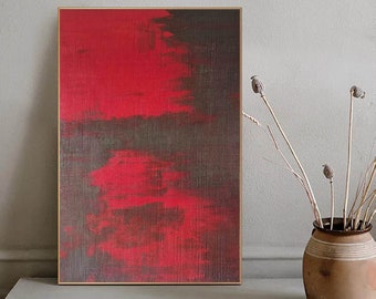 Large Red Canvas Art - Etsy