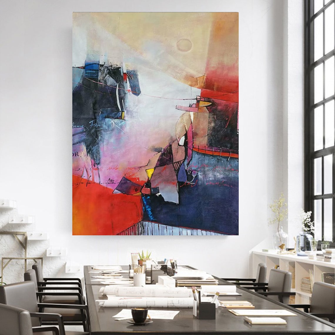 Original Abstract Painting Living Room Wall Art Canvas - Etsy