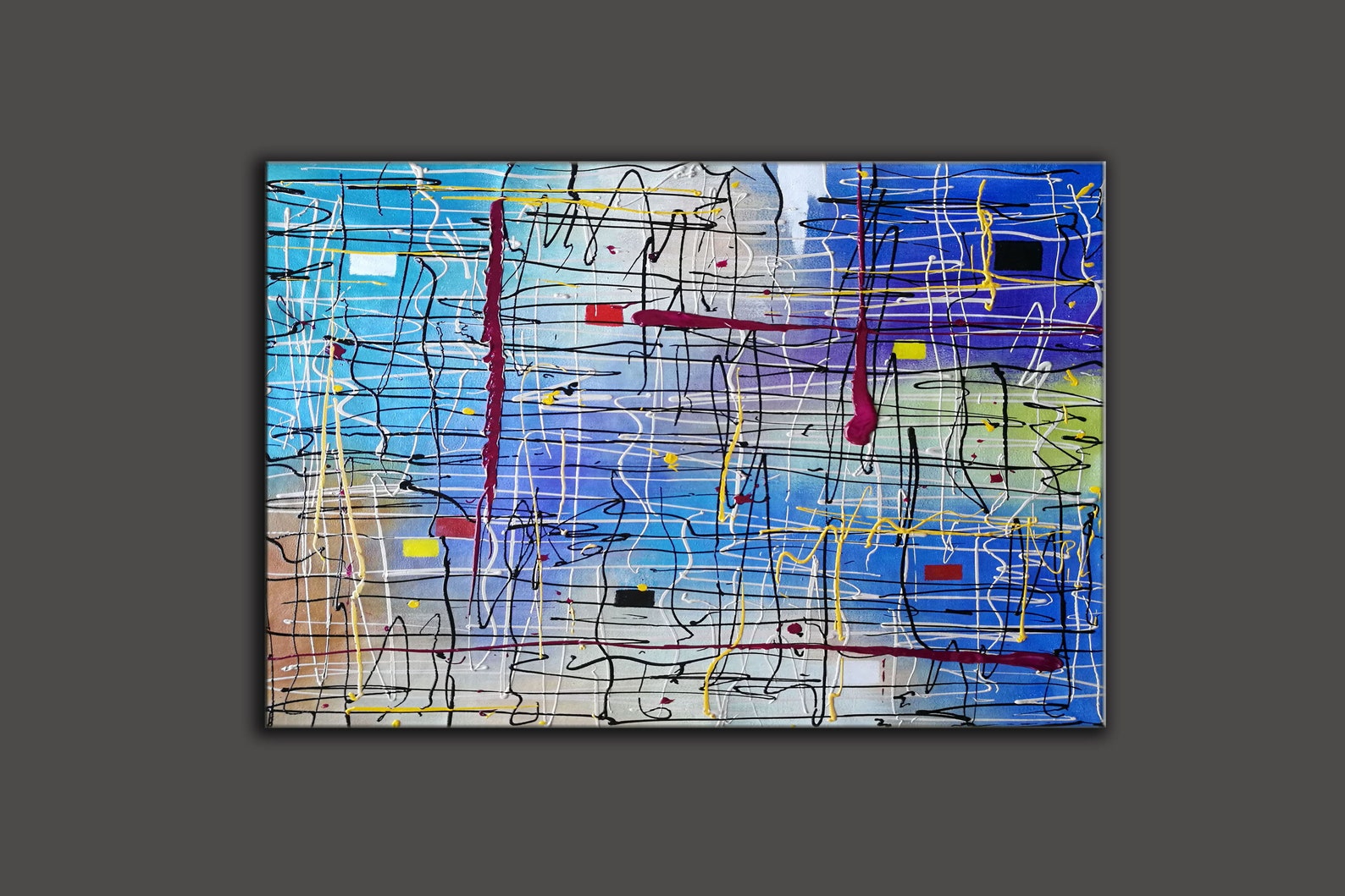 Colorful Abstract Painting, Large Painting on Canvas Original, Modern ...