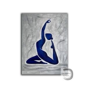 Yoga Wall Art Original Art Painting Yoga Pose Painting on Canvas Large ...