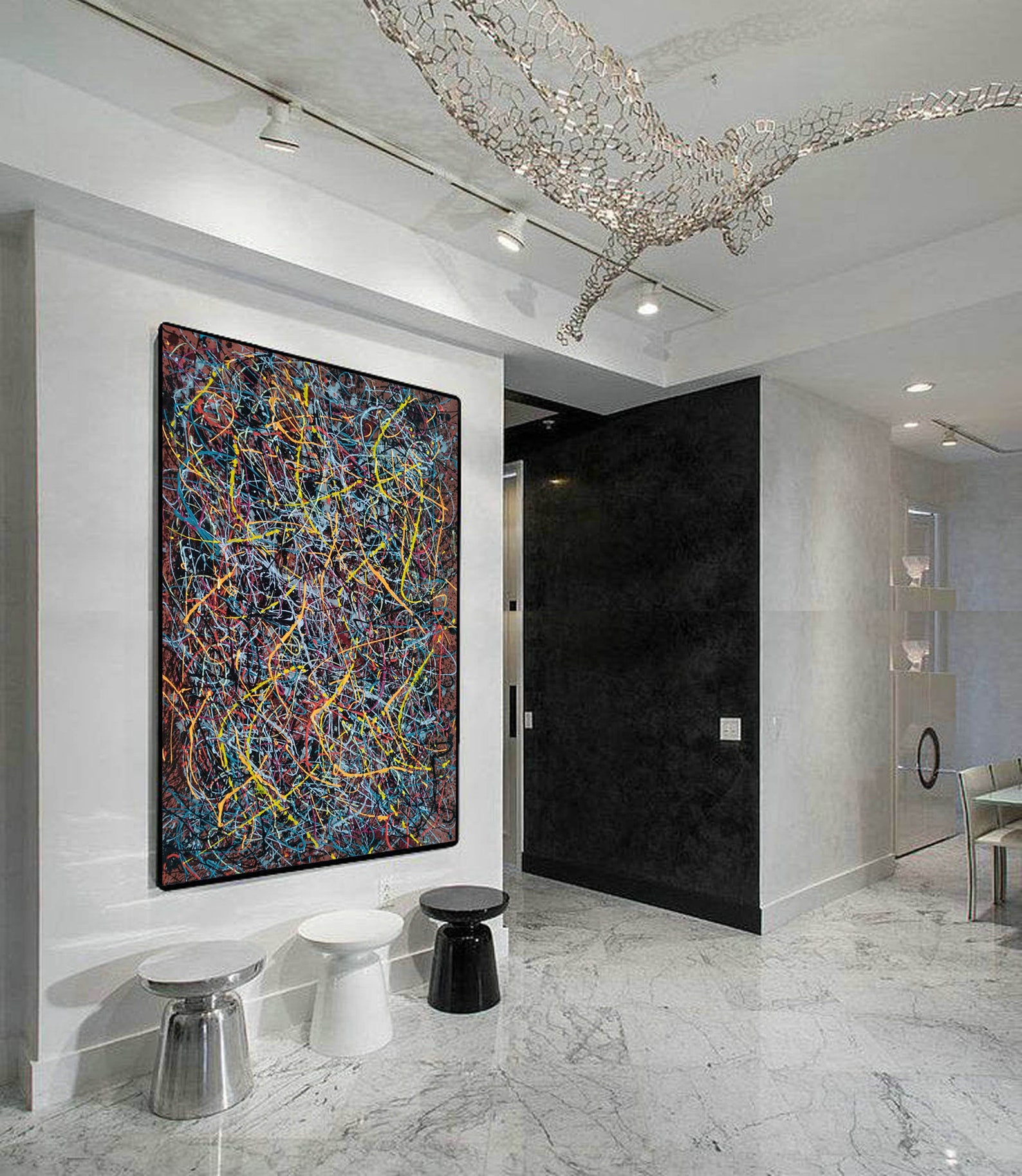 Large Abstract Wall Art Original, Oversized Canvas Art, Extra Large ...