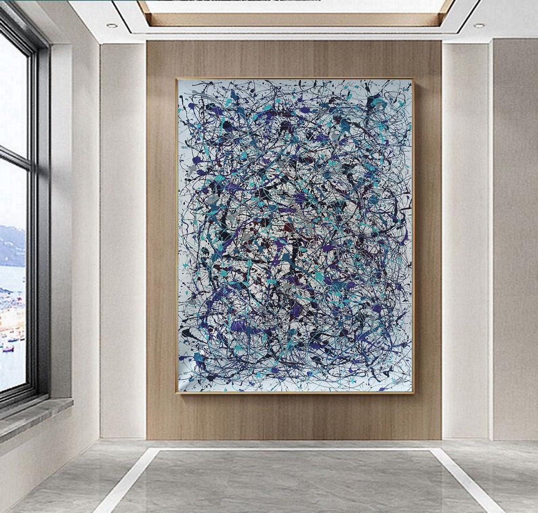 Jackson Pollock Style Painting on Canvas Original Abstract Canvas Art ...