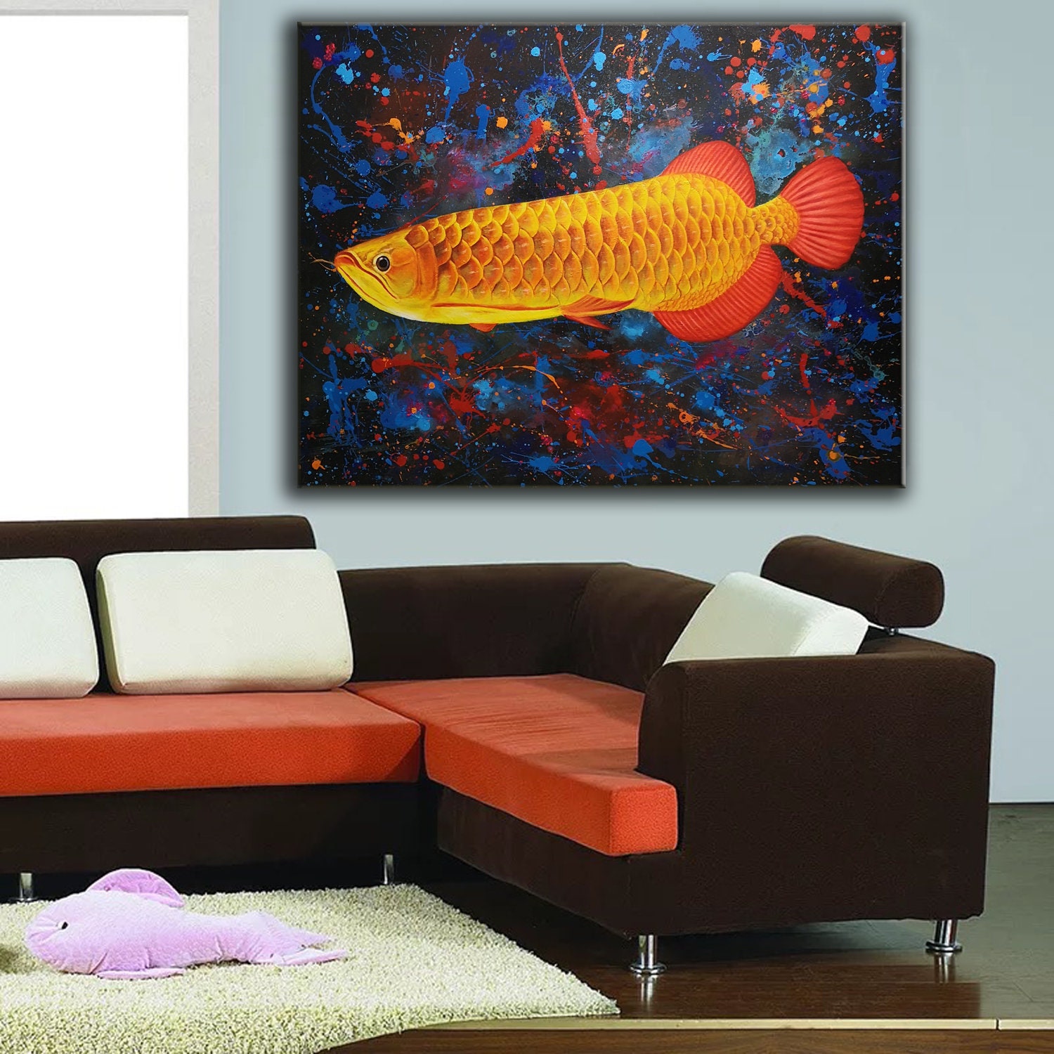 Fish Painting Large Oil Painting Large Wall Art on Canvas - Etsy