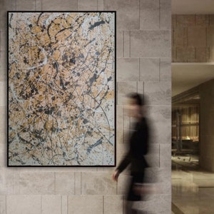 Original Abstract Painting, Jackson Pollock Canvas Painting, Large ...