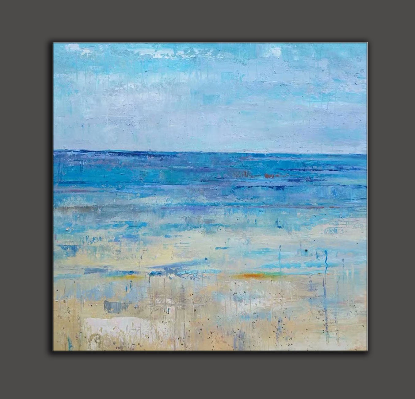 Abstract Painting Original Large Sea Blue Painting on Canvas | Etsy