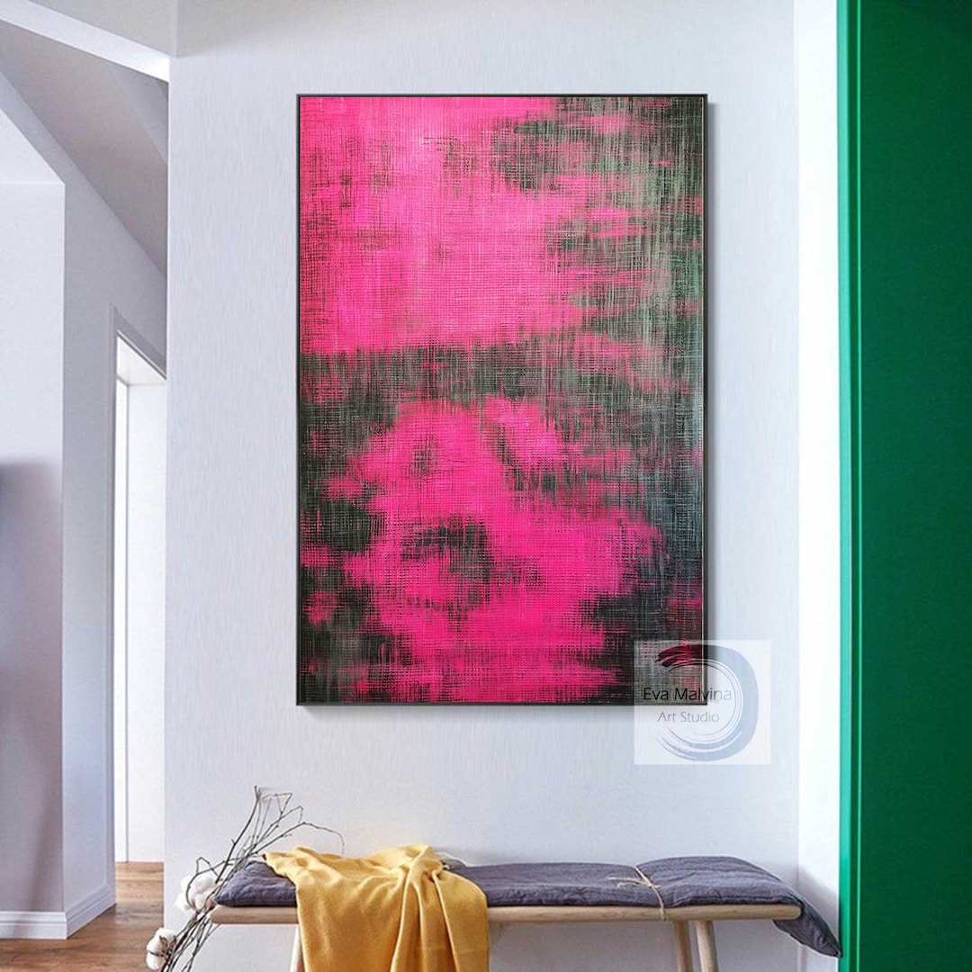 Pink Textured Wall Art Large Original Pink Abstract Painting Pink Wall ...