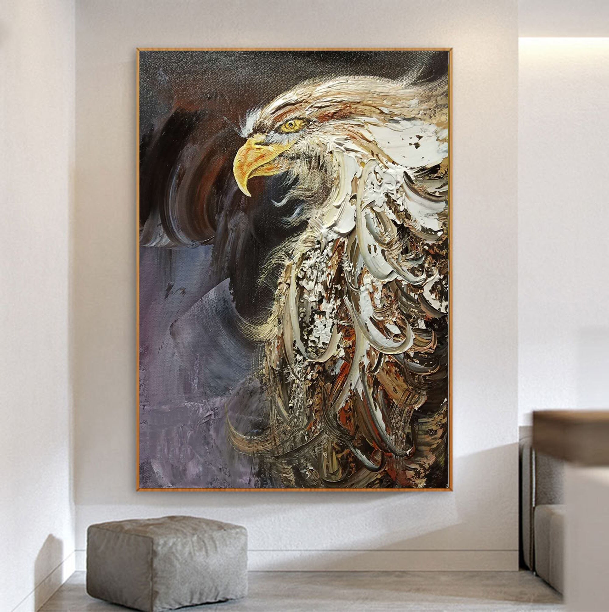 Animal painting abstract original heavy textured painting | Etsy