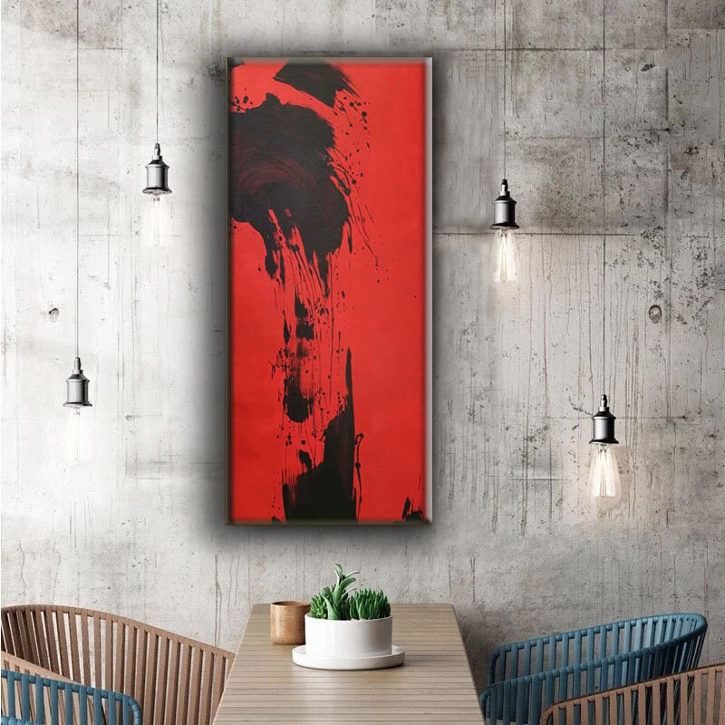 Abstract Painting, Oil Painting Abstract, Large Red and Black Canvas ...