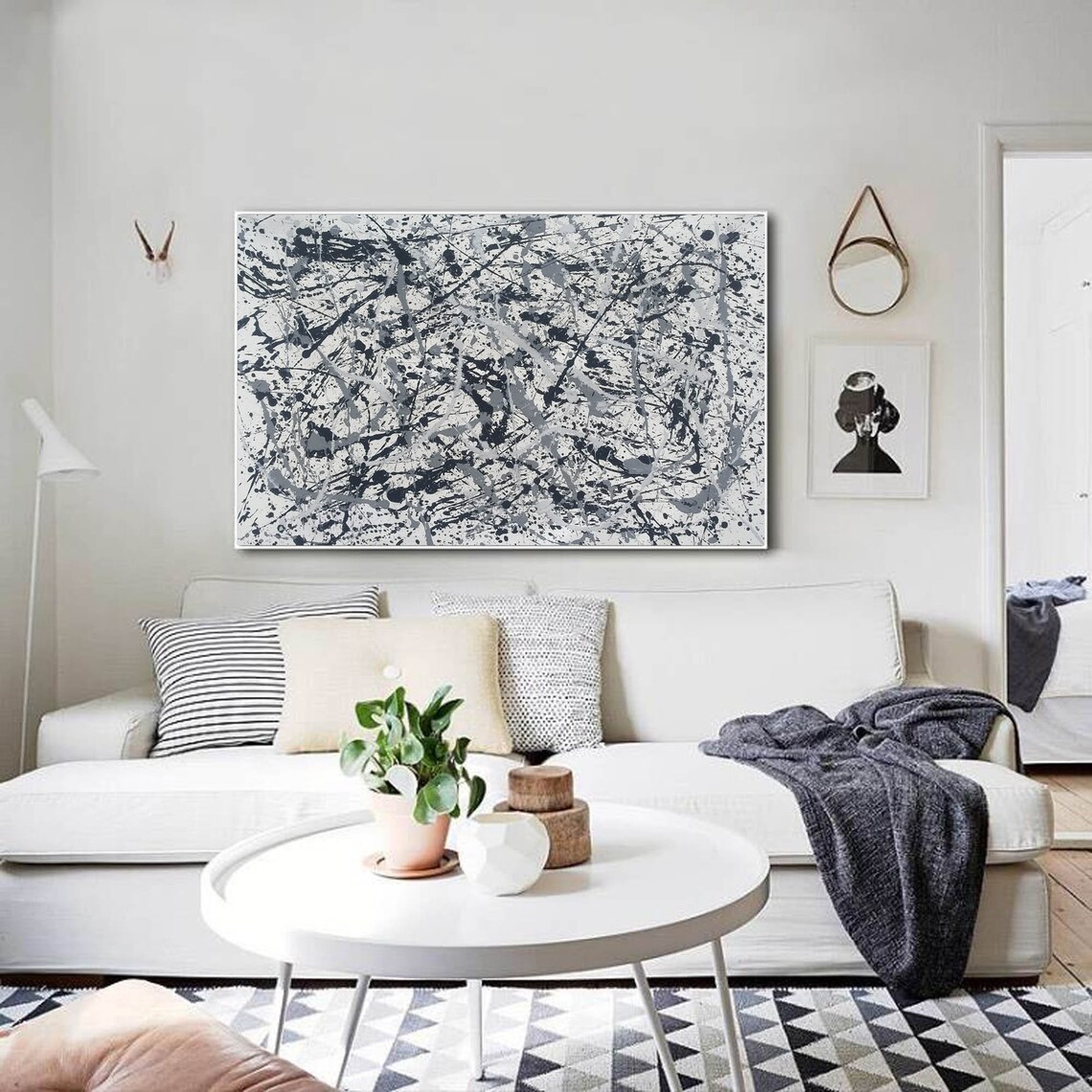 Grey Painting Abstract Artwork Large Oil Painting Original - Etsy