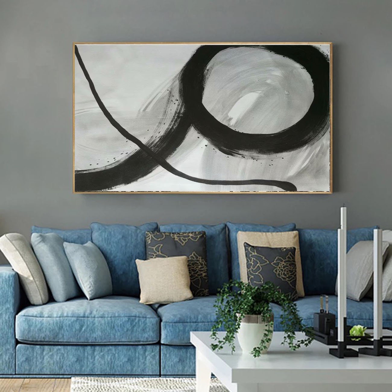 Extra Large Wall Art Black and White Abstract Painting Large - Etsy