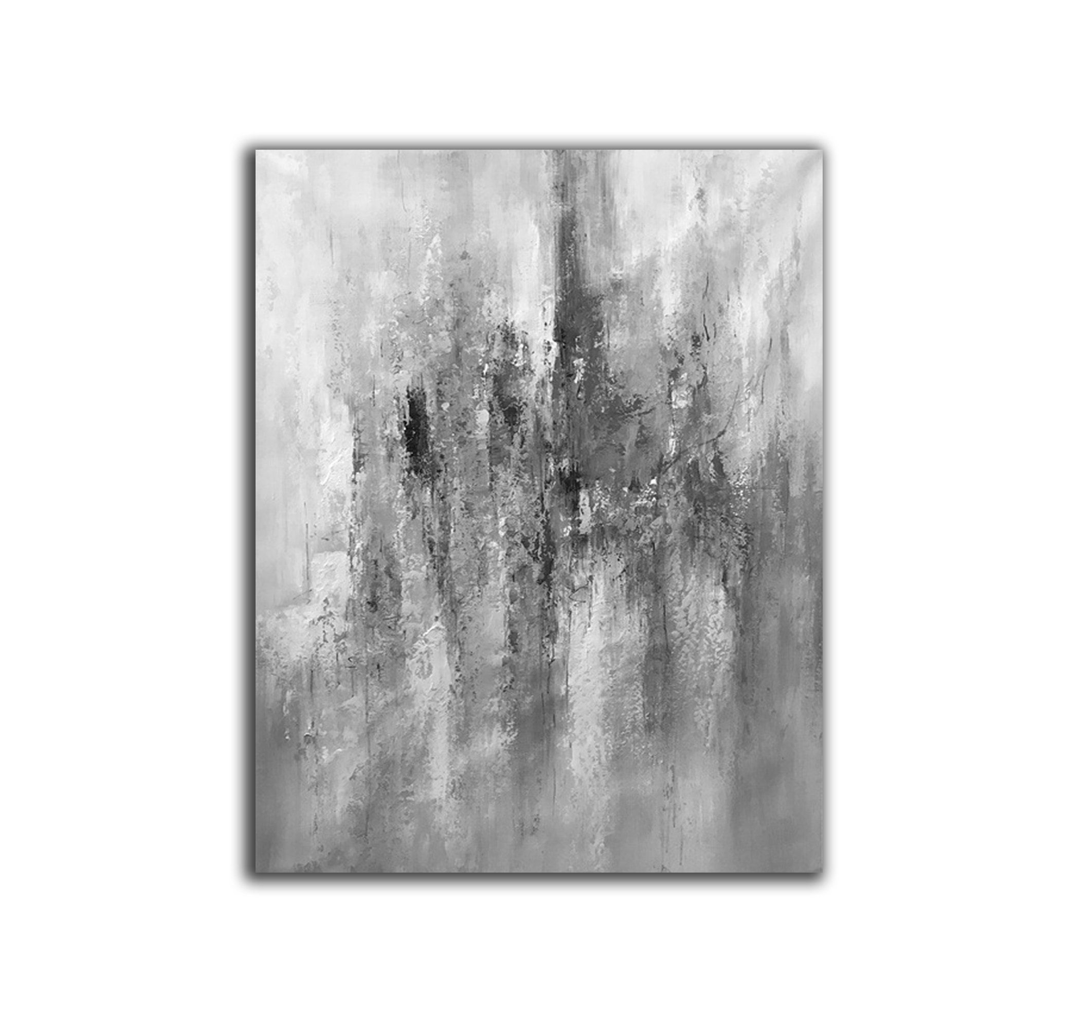 Large Abstract Painting Original, Grey Painting, Large Abstract Artwork ...