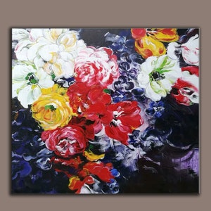 Large Canvas Wall Art, Floral Painting, Extra Large Wall Art Abstract ...