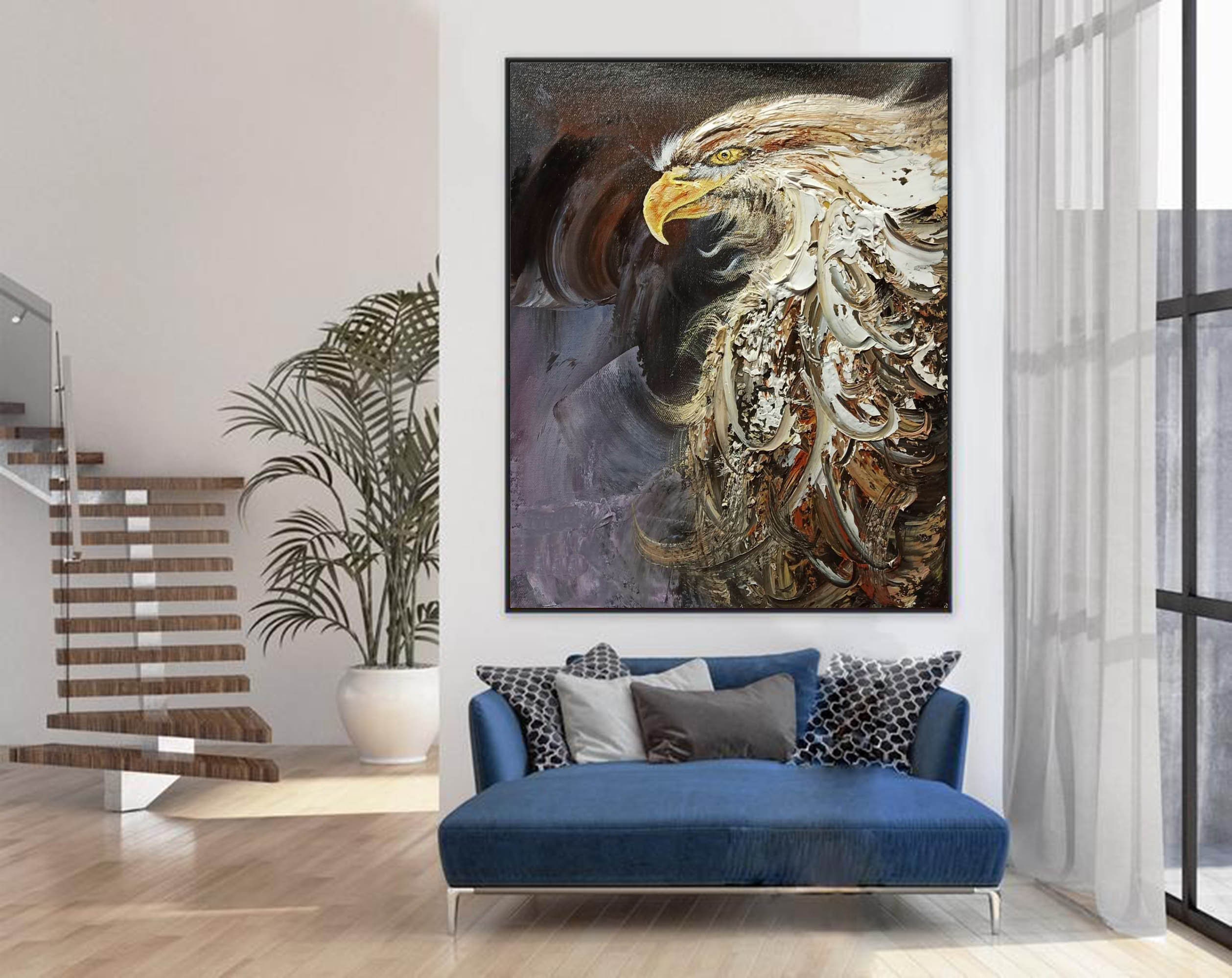 Animal painting abstract original heavy textured painting | Etsy