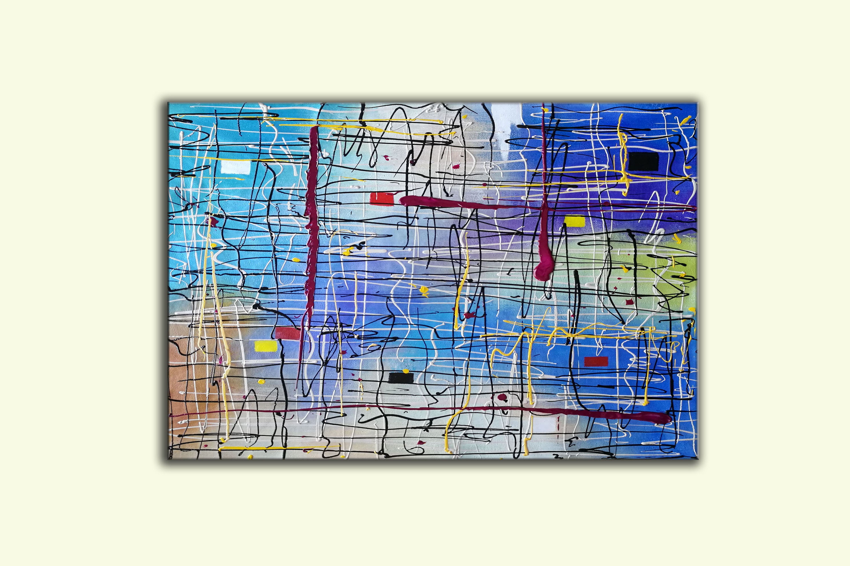 Colorful Abstract Painting, Large Painting on Canvas Original, Modern ...