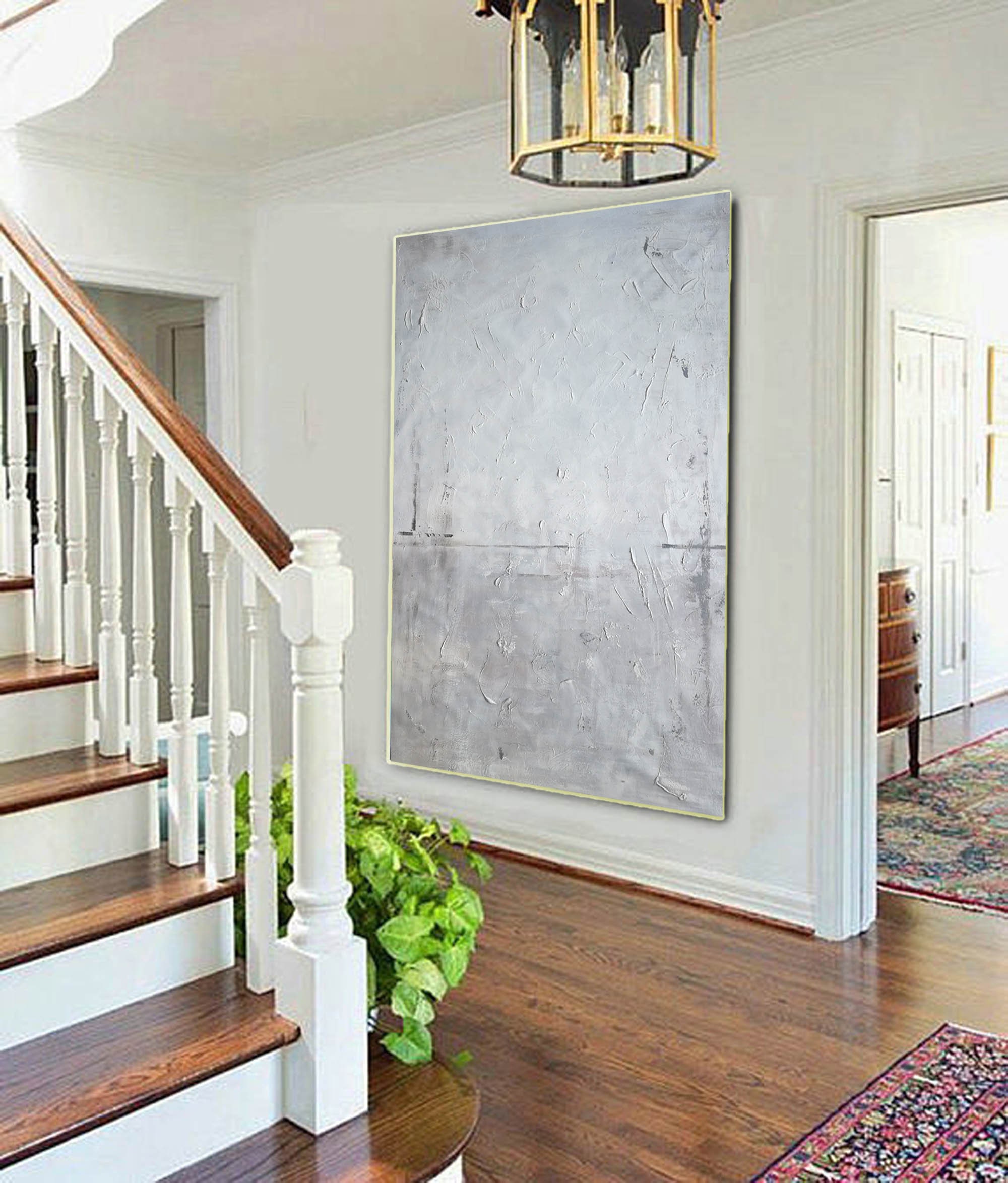 Gray Wall Art Large Canvas Wall Art Abstract Gray Painting Original ...