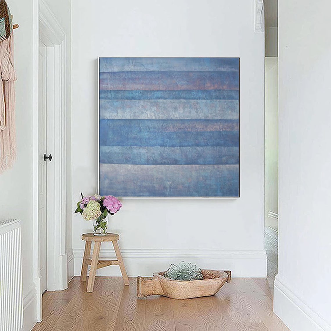 Large Blue Abstract Painting on Canvas Extra Large Wall Art - Etsy
