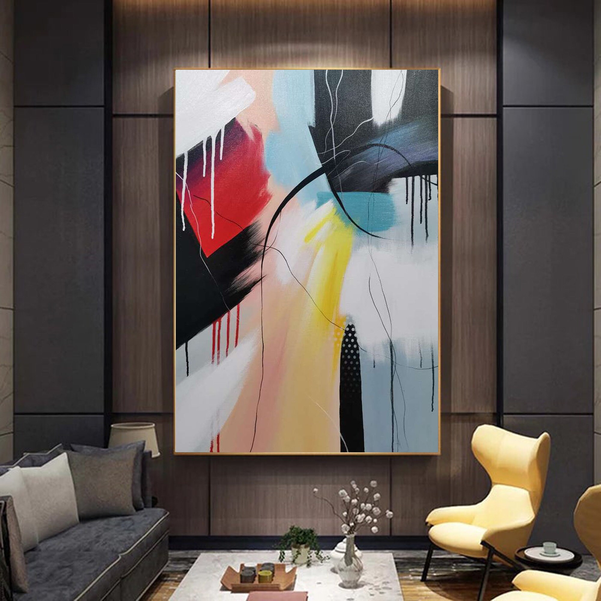 Modern Abstract Painting Original Abstract Canvas Art, Acrylic Painting ...