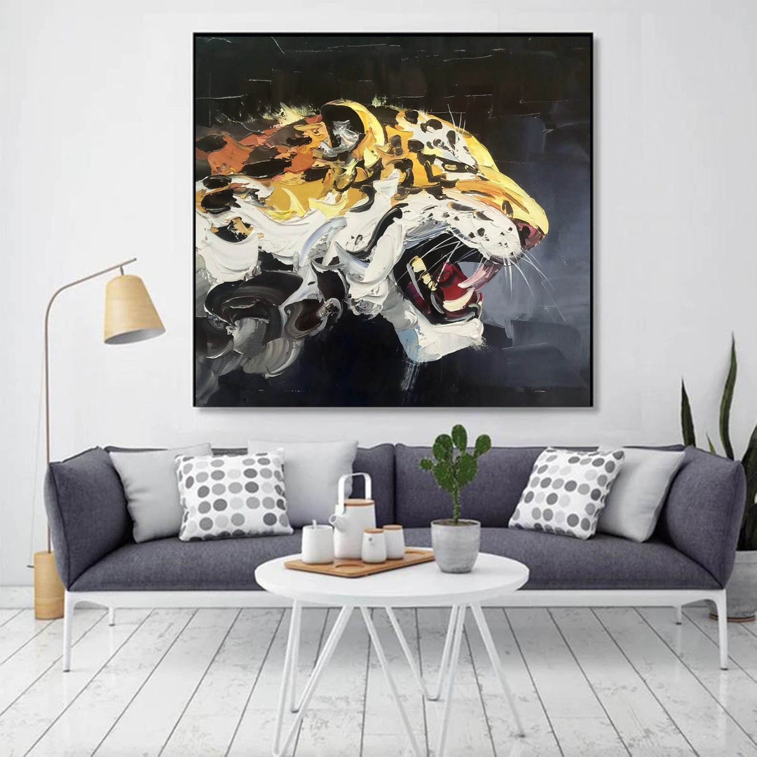 Extra Large Canvas Wall Art, Heavy Textured Painting Canvas, Tiger ...