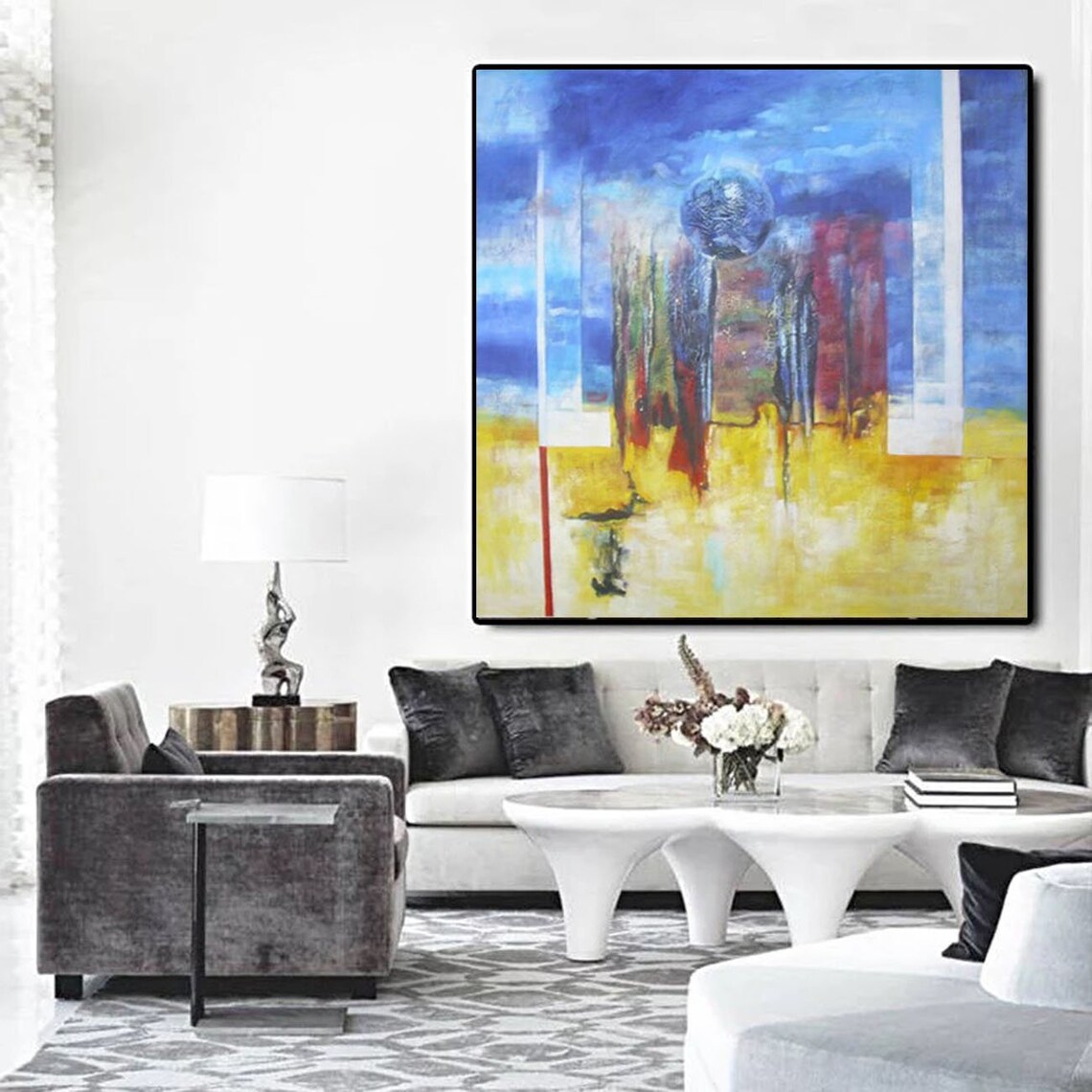Large Canvas Art for Living Room, Modern Art Painting Abstract, Extra ...