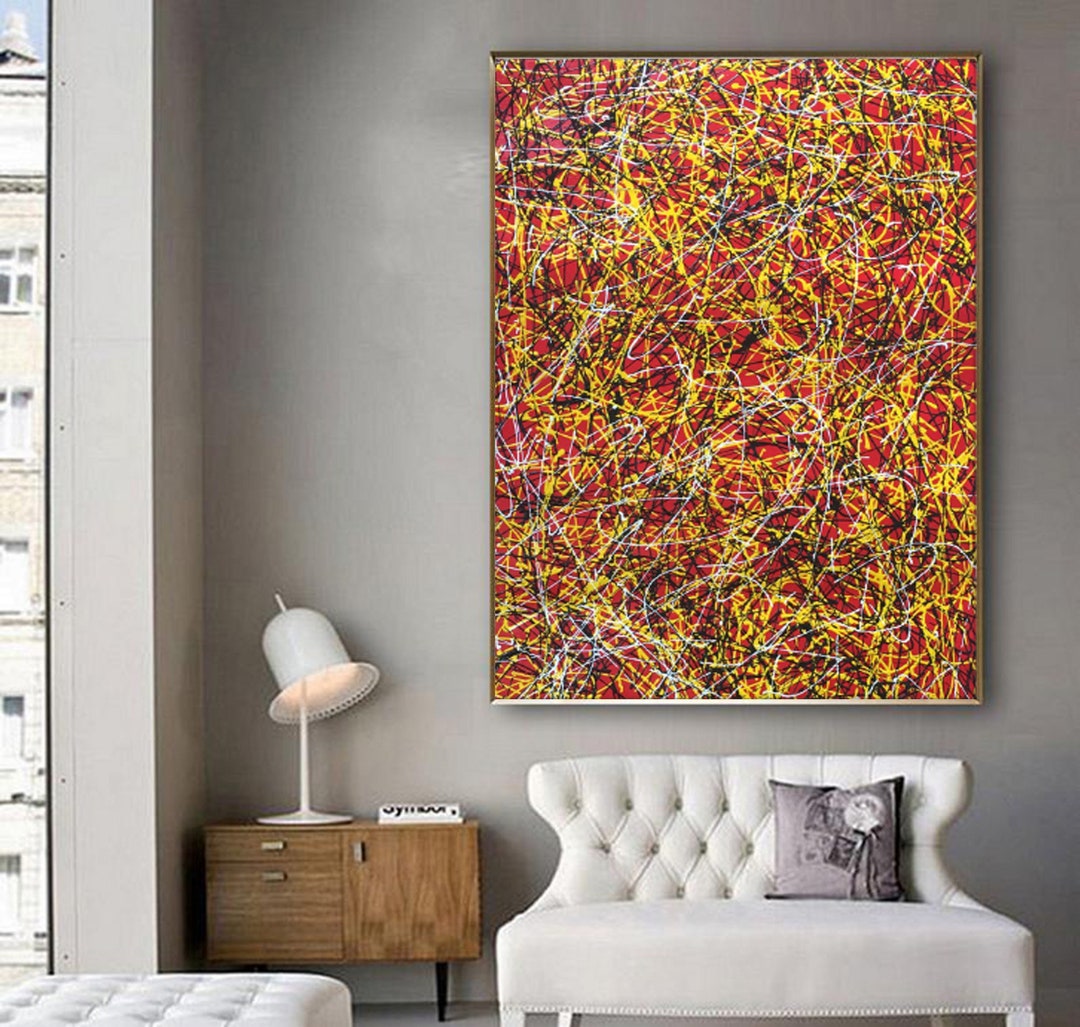 Red Abstract Oil Painting Original Wall Art Large Oil Painting Red ...