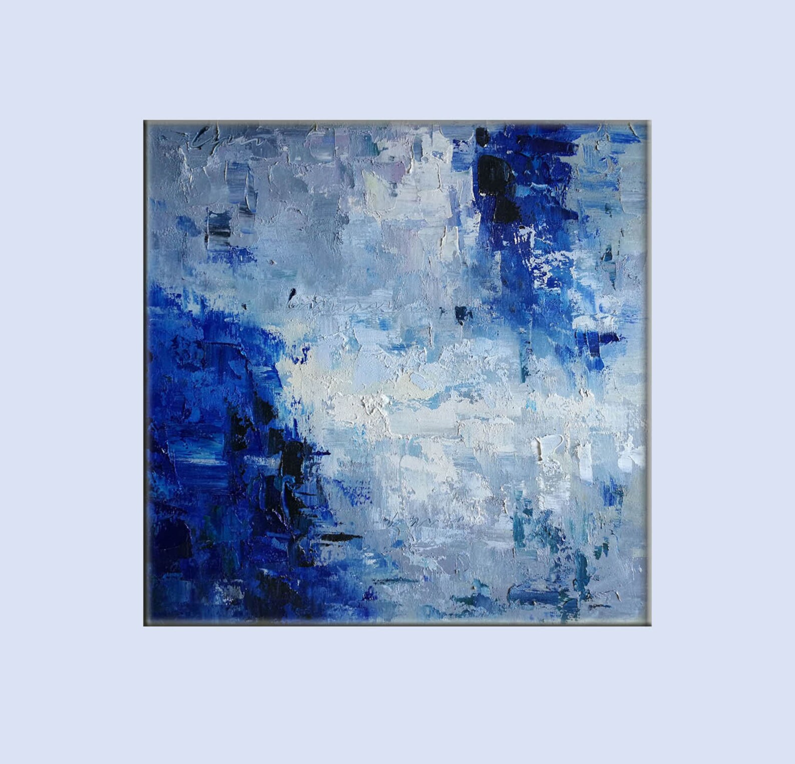 Large Oil Painting Original Blue Painting on Canvas Modern - Etsy