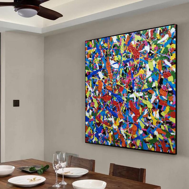 Extra Large Wall Art Abstract Painting Colorful Painting on - Etsy