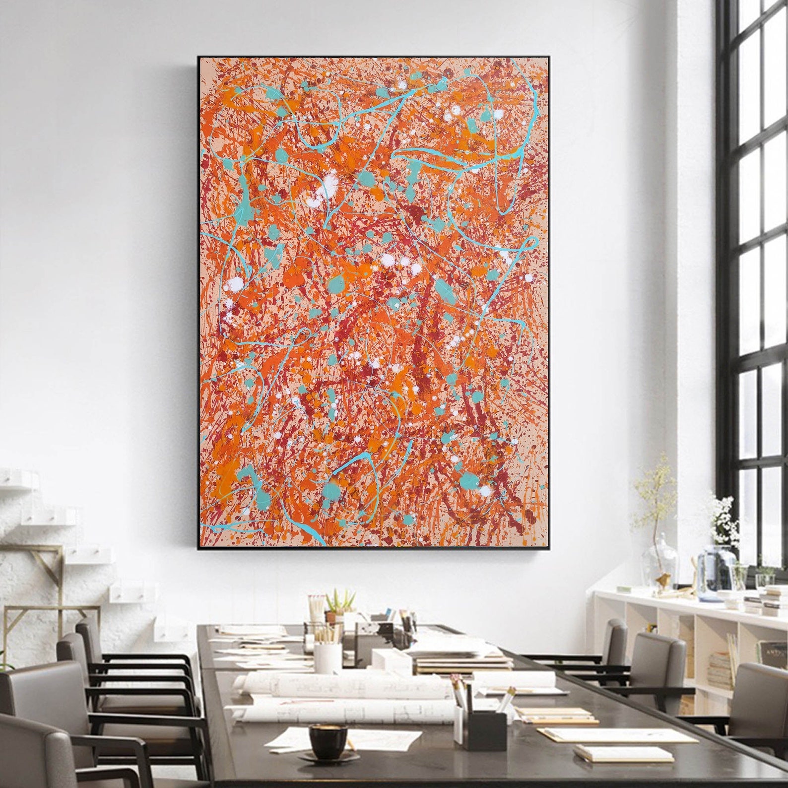 Large canvas art for living room modern abstract painting | Etsy