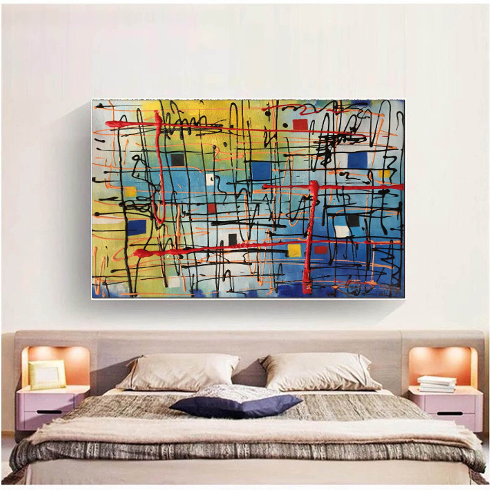 Large canvas wall art modern abstract painting original | Etsy