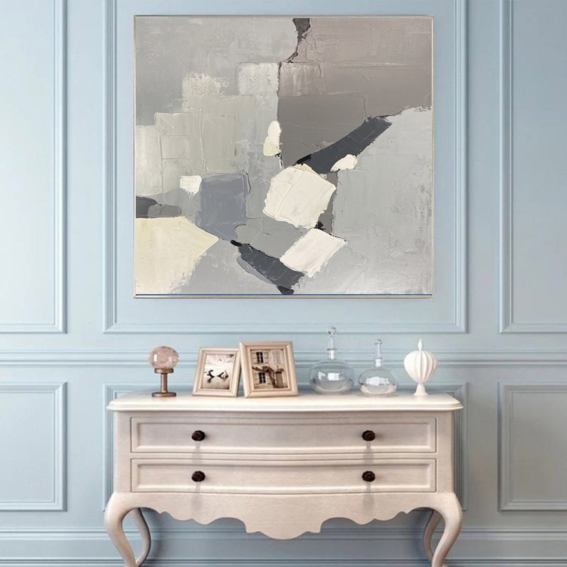 Extra Large Wall Art Abstract, Gray Canvas Art, Modern Abstract ...