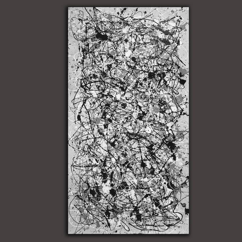 Large Gray Painting Original Abstract Artwork Jackson | Etsy