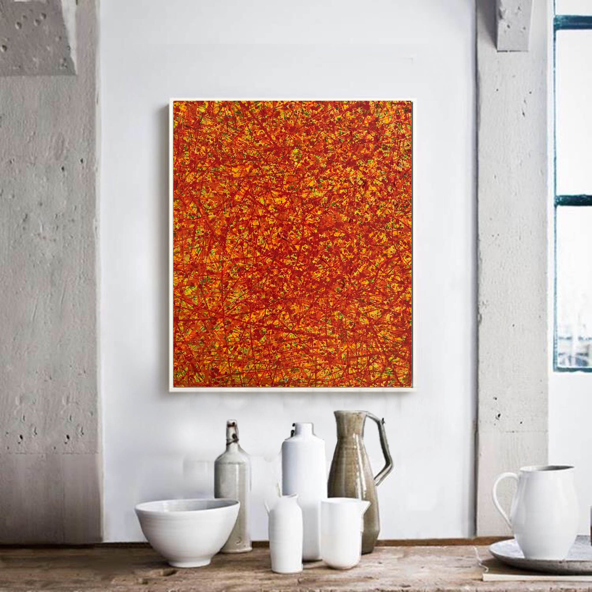 Original red abstract painting contemporary abstract wall | Etsy