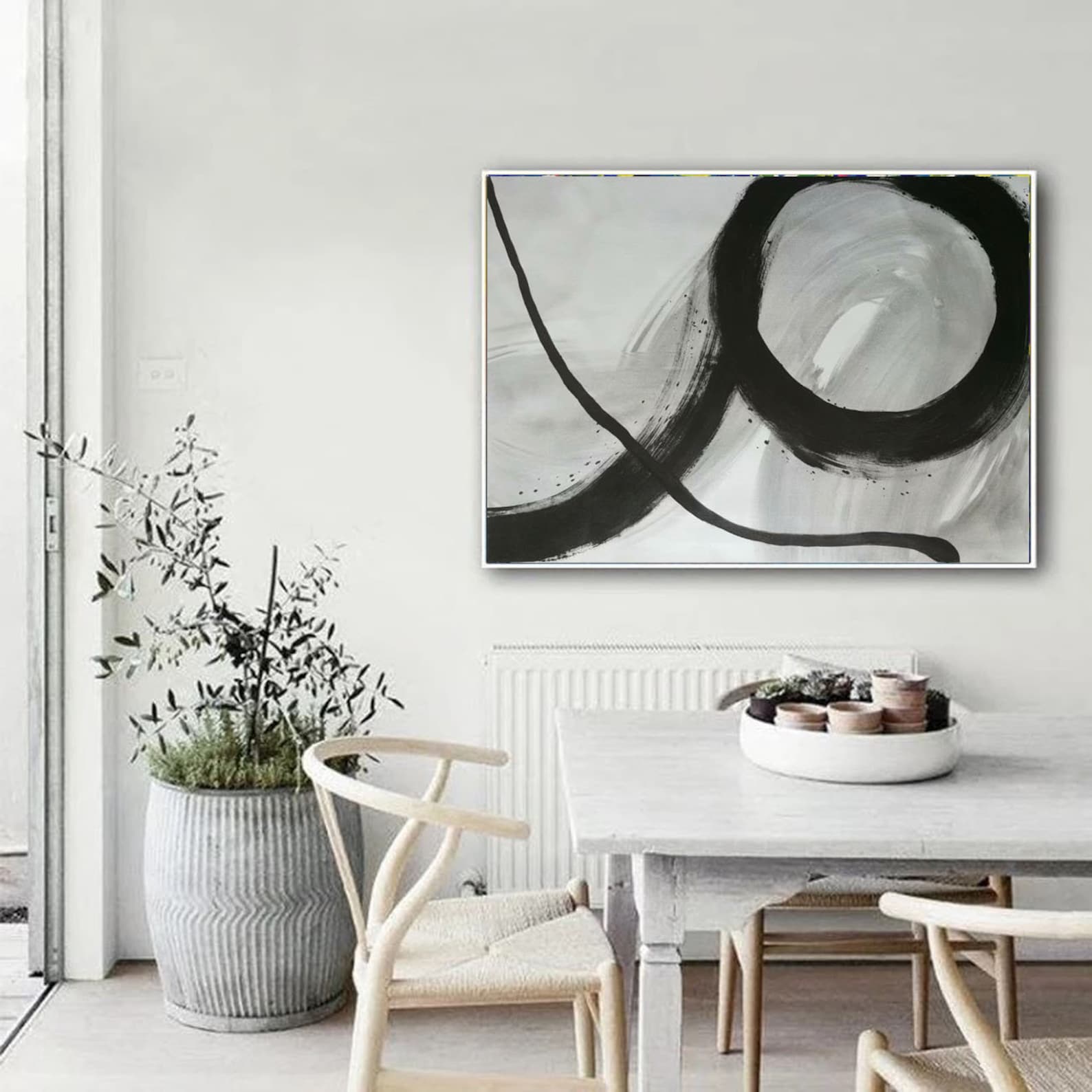 Extra Large Wall Art Black and White Abstract Painting Large - Etsy
