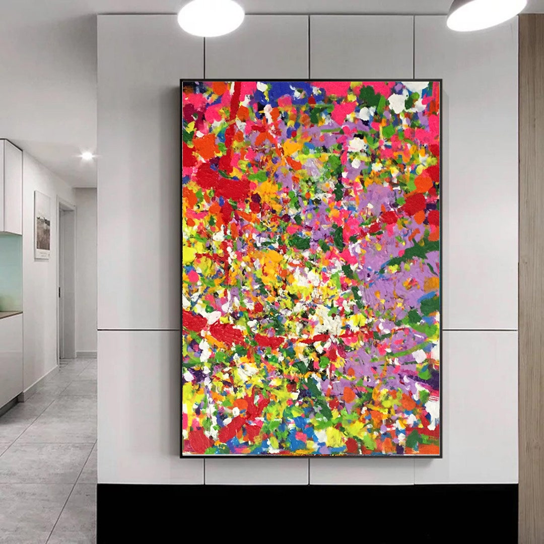 Colorful Abstract Painting, Oversized Canvas Art, Contemporary Canvas ...