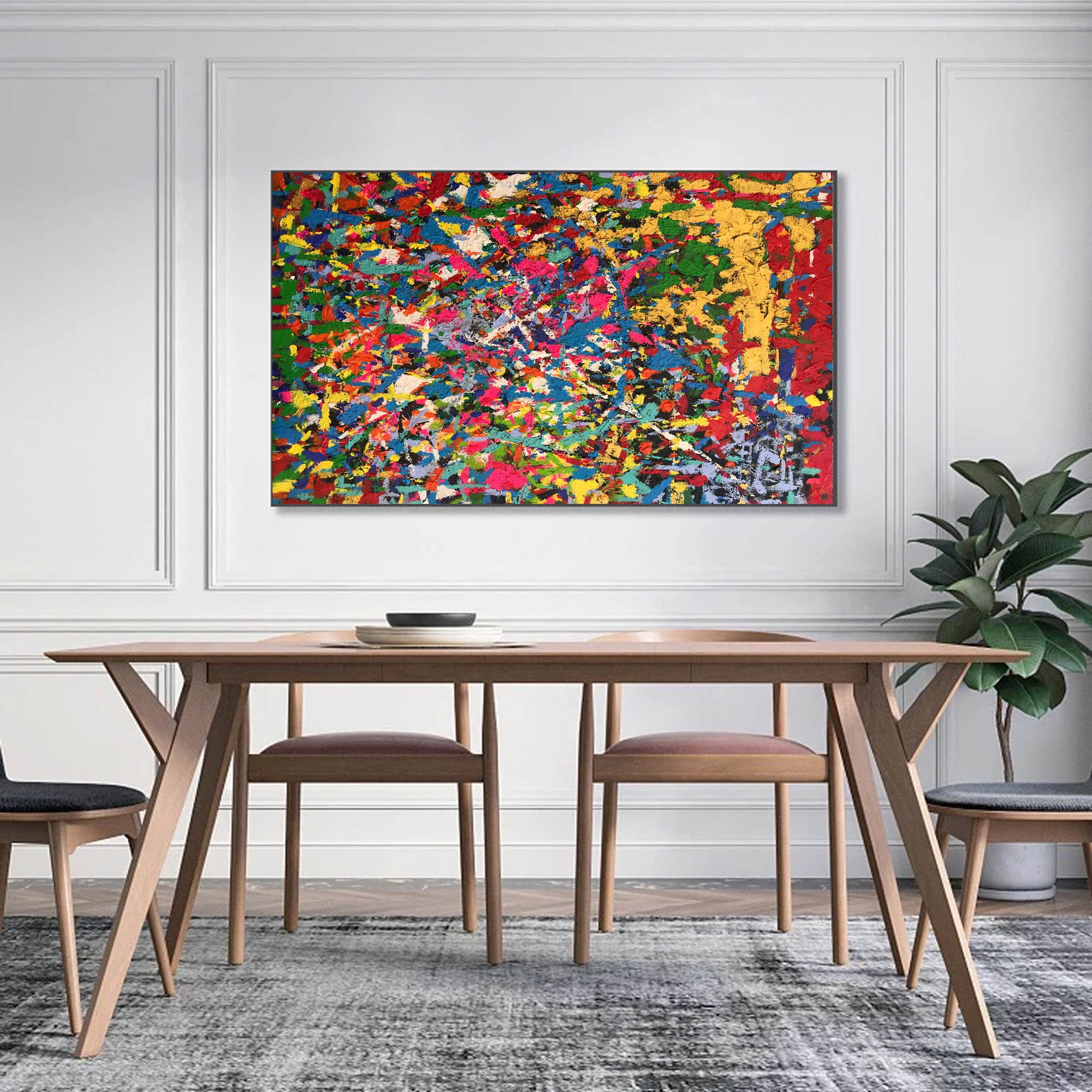 Large Colorful Abstract Painting Large Wall Art Abstract | Etsy