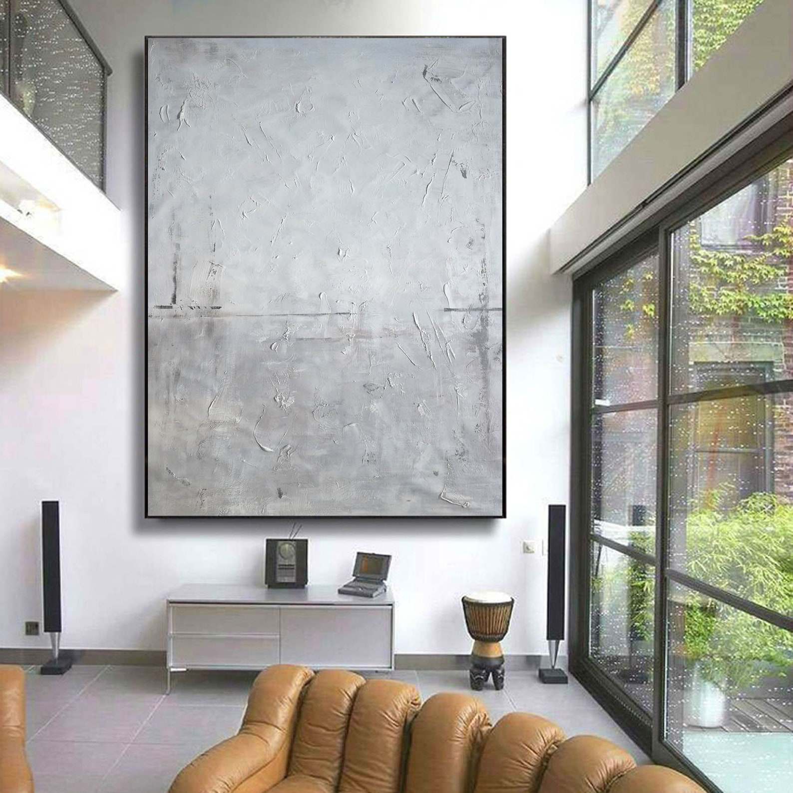 Gray Wall Art Large Canvas Wall Art Abstract Gray Painting Original ...