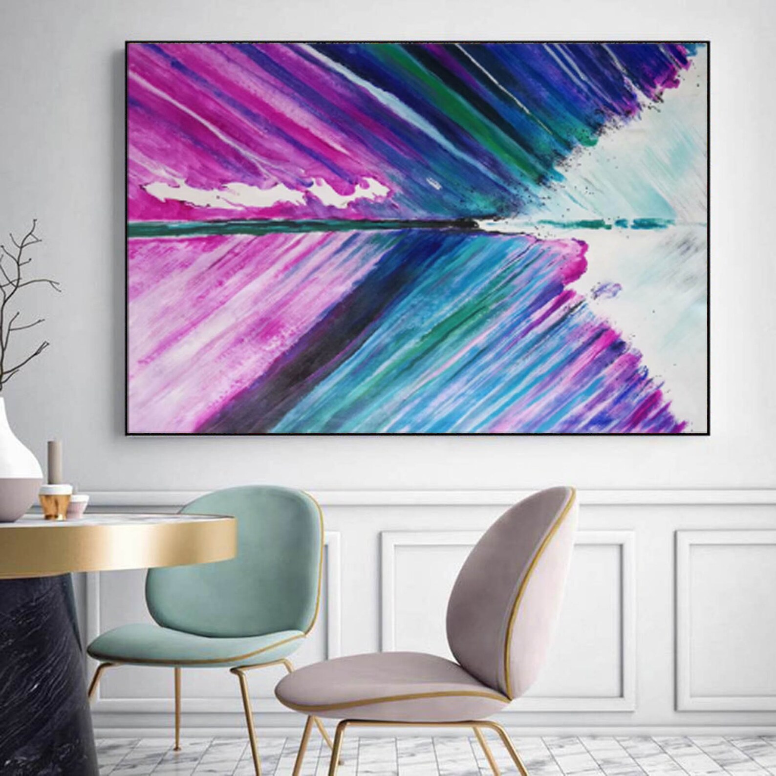 Oversized Wall Art, Large Abstract Oil Painting on Canvas, Modern ...