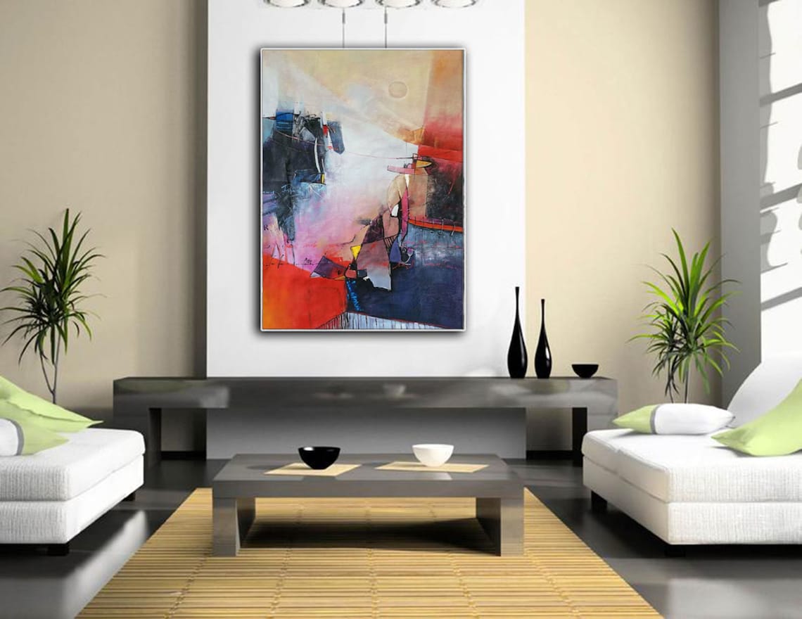 Original Abstract Painting Living Room Wall Art Canvas - Etsy
