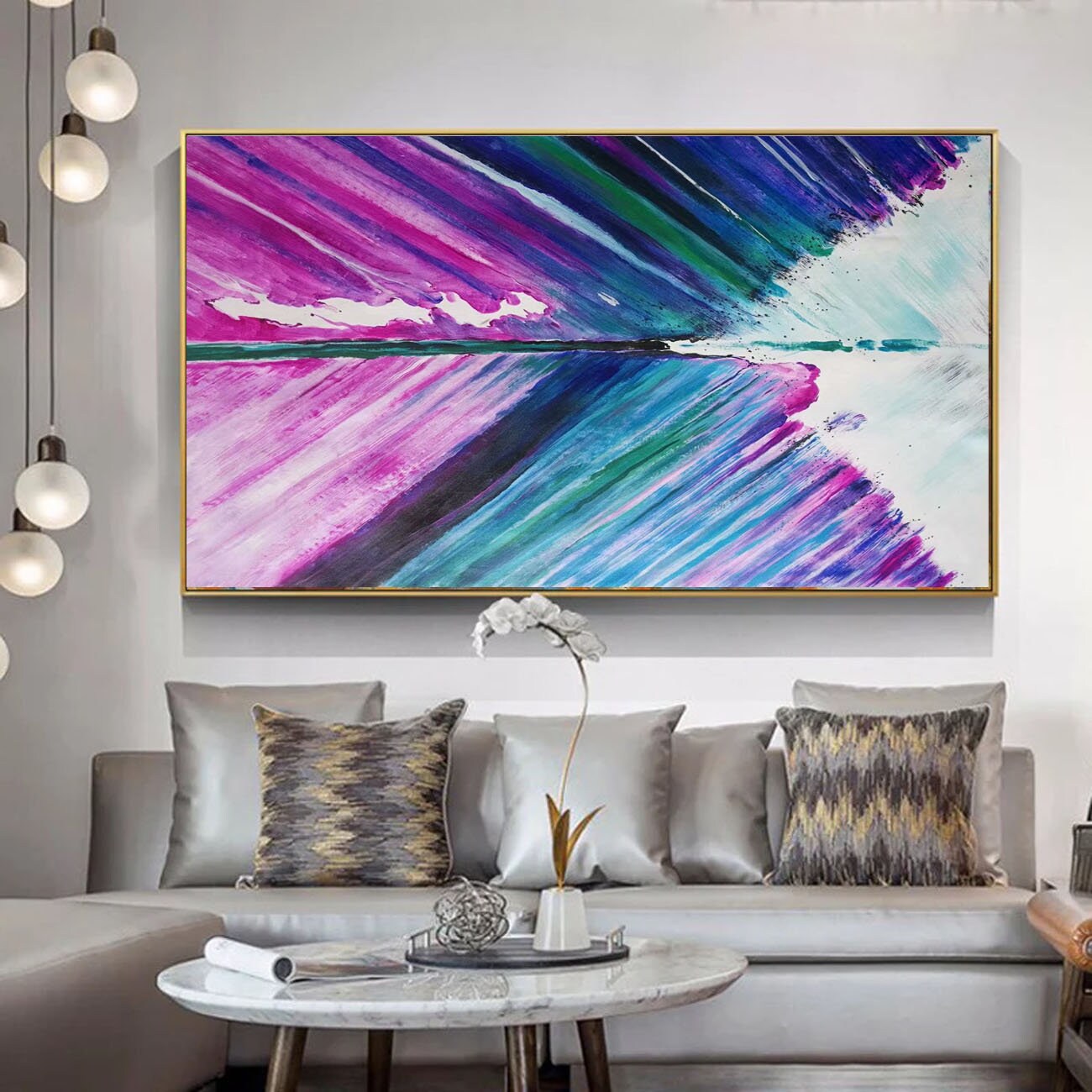 Oversized Wall Art, Large Abstract Oil Painting on Canvas, Modern ...