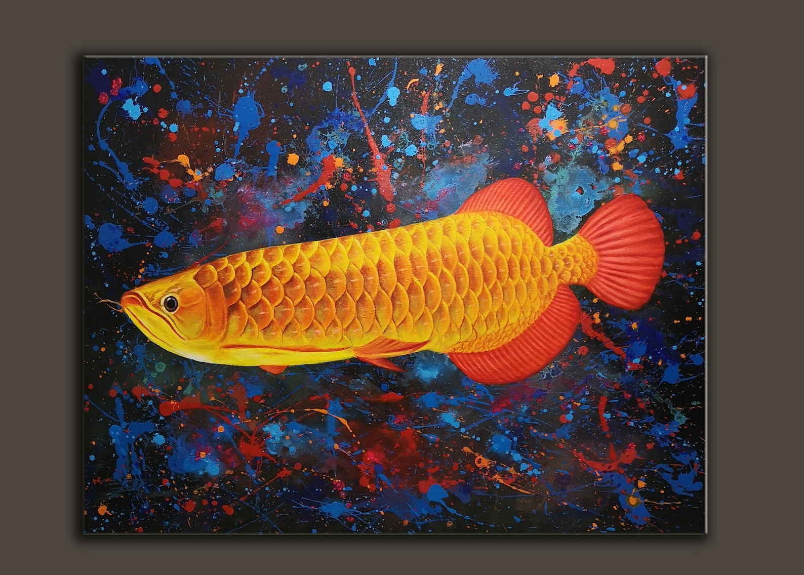 Fish Painting Large Oil Painting Large Wall Art on Canvas - Etsy