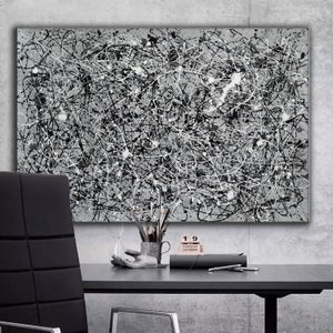 Large Abstract Painting Original Artwork, Grey Painting, Modern ...